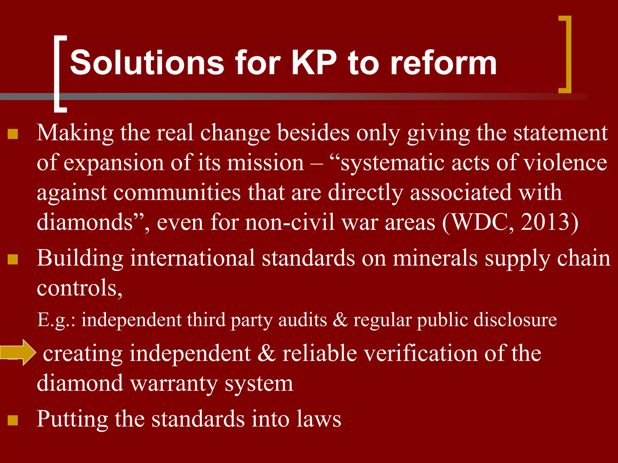 Conflict Diamonds & Kimberley Process | PPTX