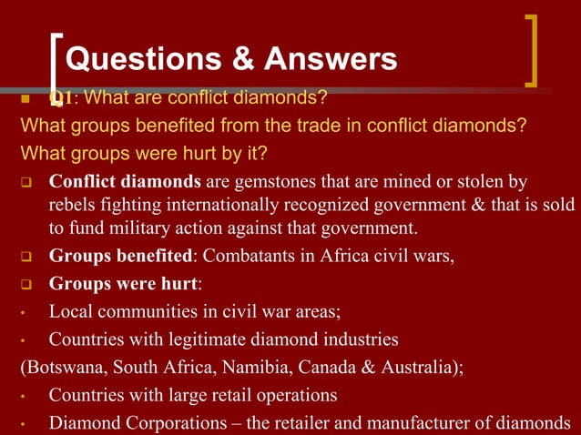 Conflict Diamonds & Kimberley Process | PPTX