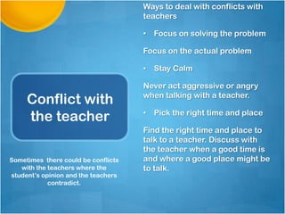 Conflict in school | PPTX
