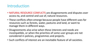 Conflict in using and managing natural resources.pptx | War and Conflicts