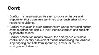 Conflict Management - Theory and methods | PPTX