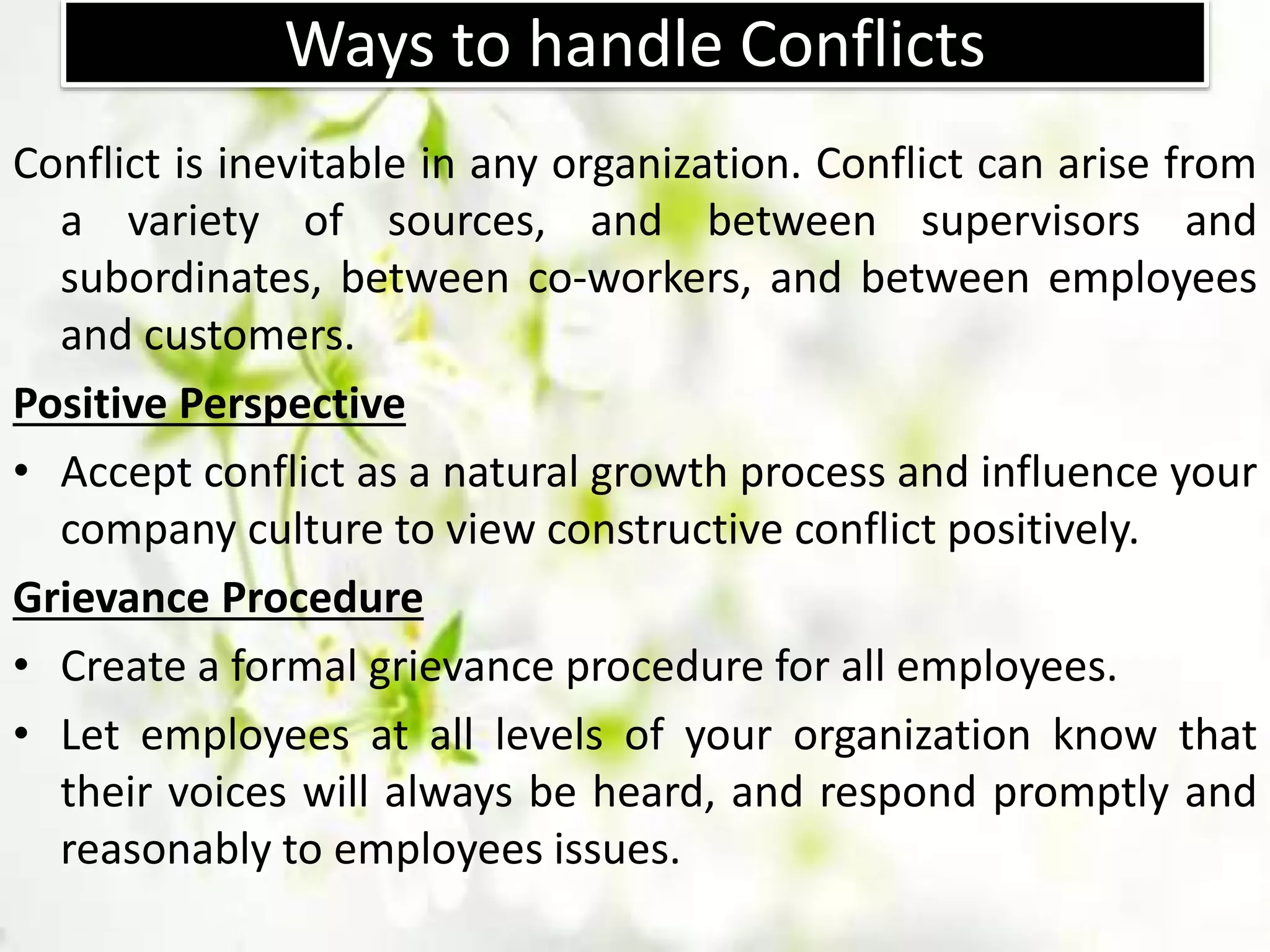 Managing team and organizational conflict | PPTX