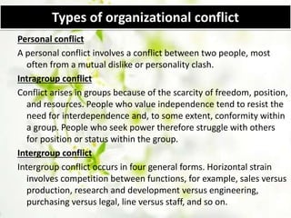 Managing team and organizational conflict | PPTX