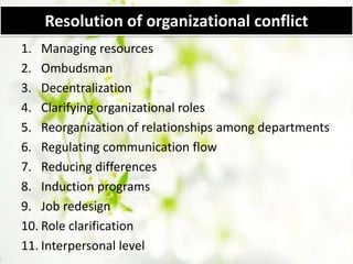Managing team and organizational conflict | PPTX