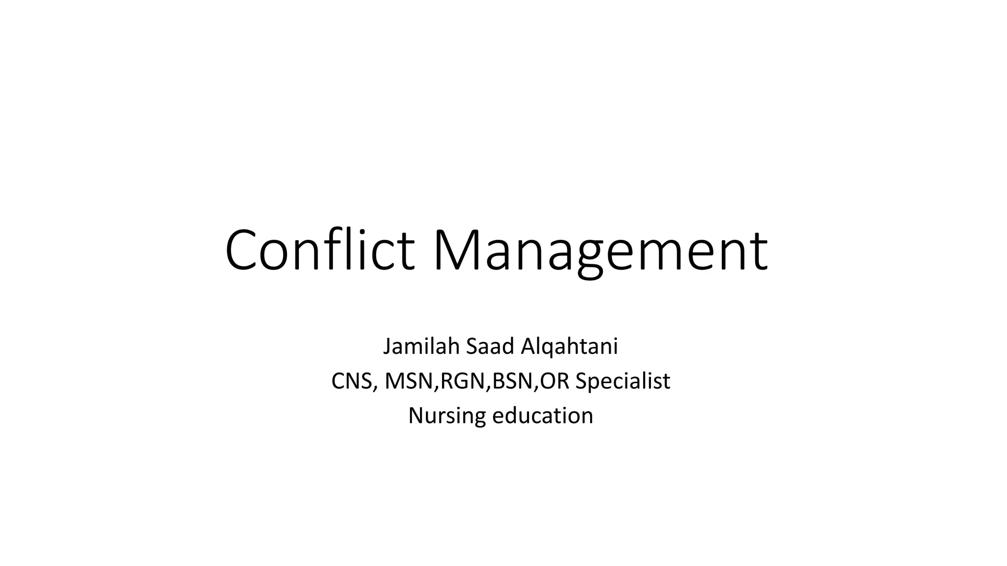 Conflict management | PPTX