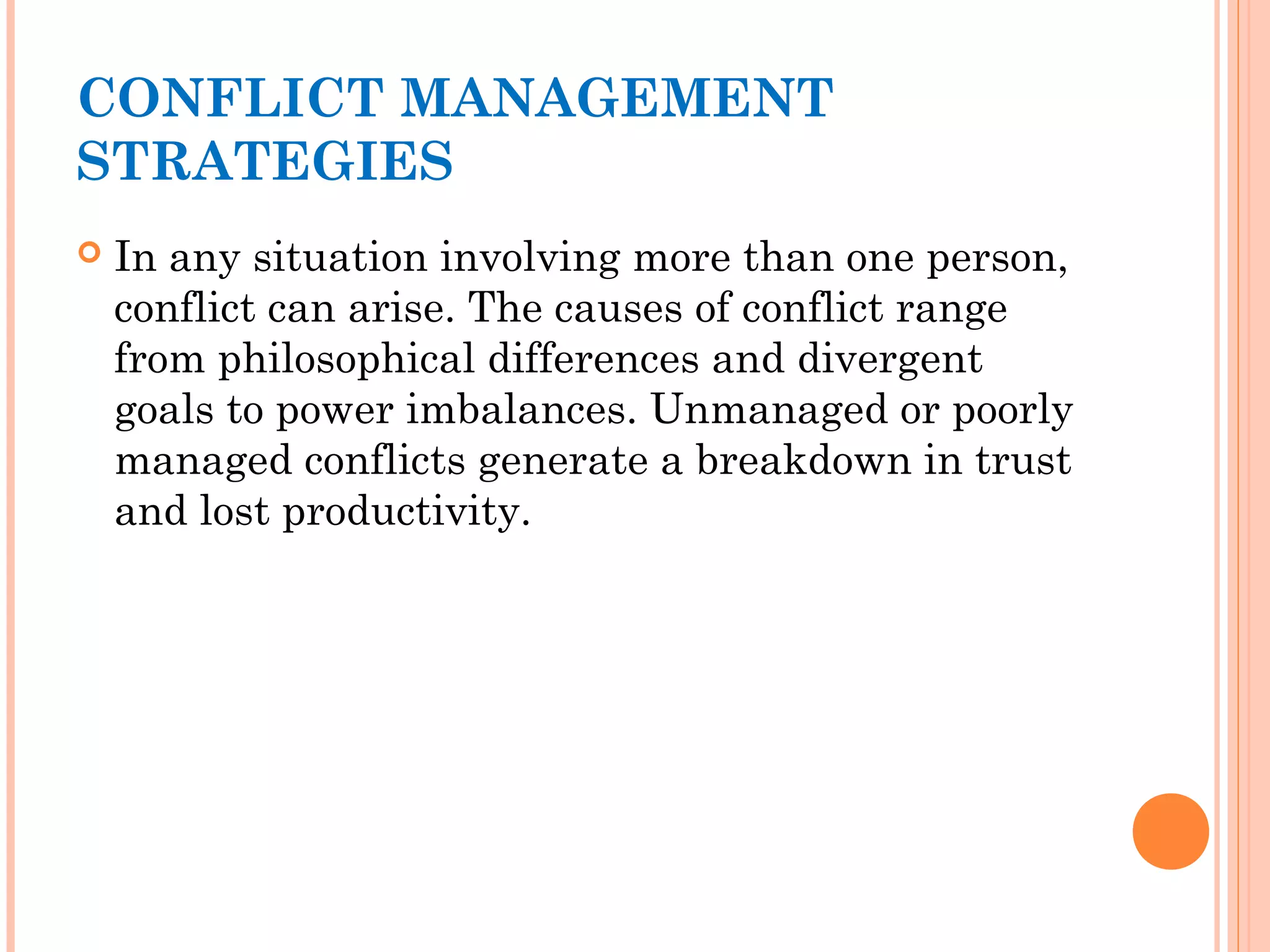 Conflict management in an organization | PPT