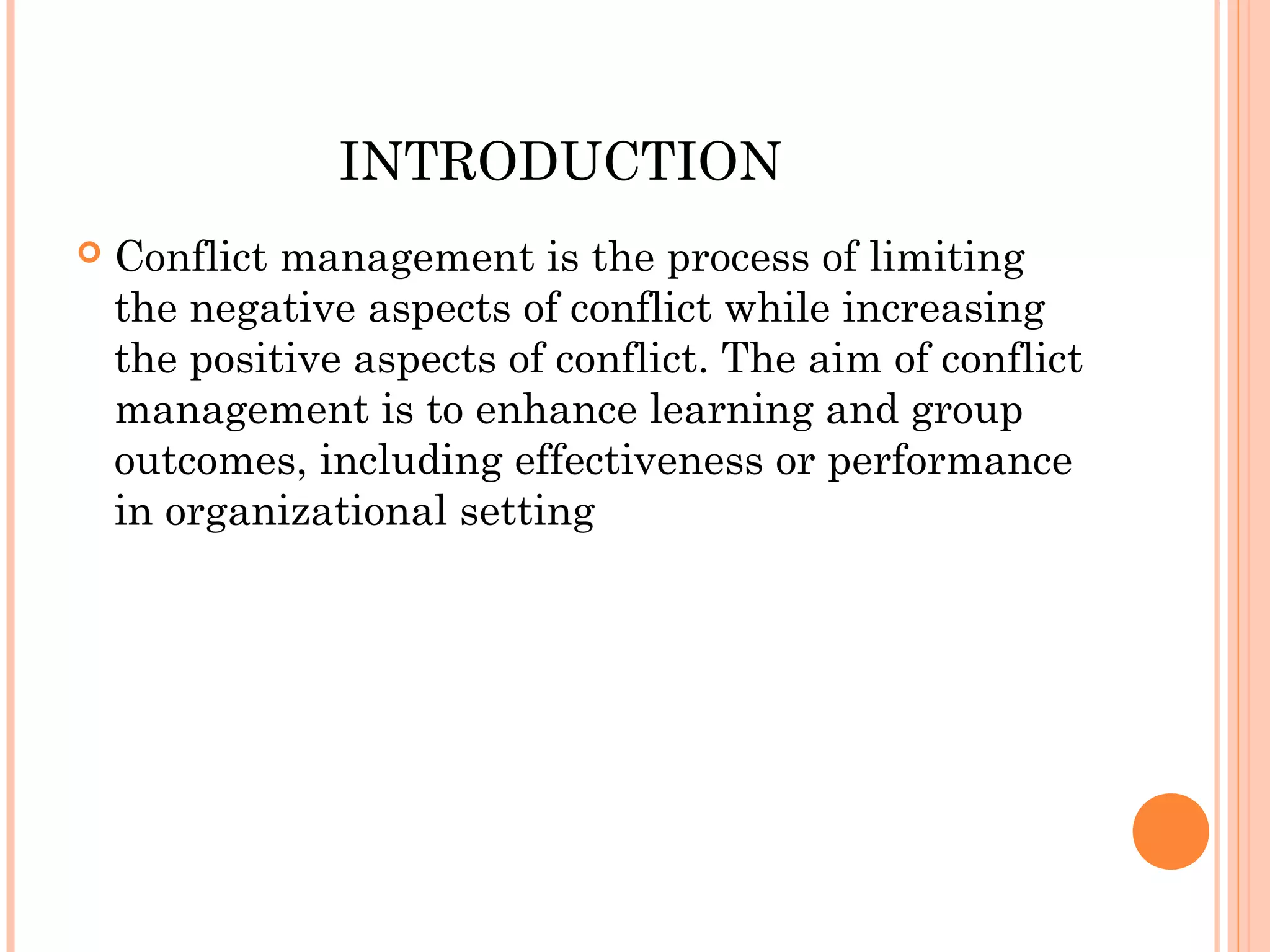 Conflict management in an organization | PPT