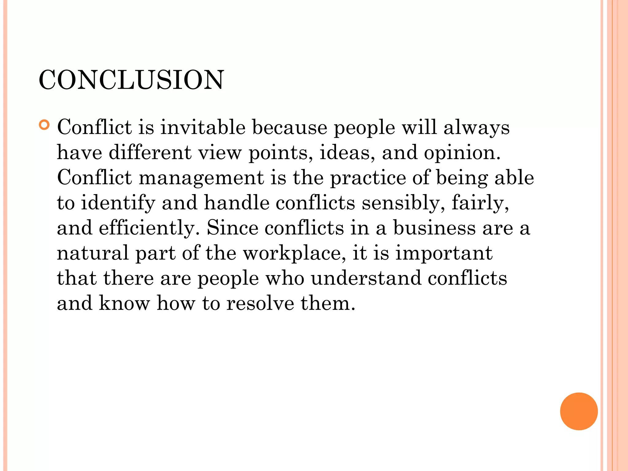 Conflict management in an organization | PPT