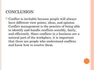 Conflict management in an organization | PPT