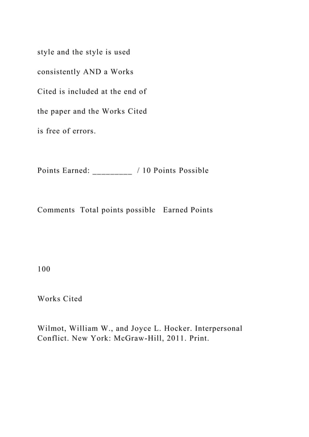 Conflict Management Analysis Writing Assignment 3 Chapter.docx