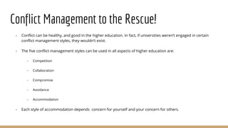 Conflict Management and Higher Education | PPTX | College Education ...