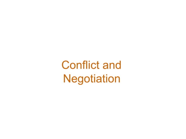 Conflict management and negotiation | PPT | Family and Relationships
