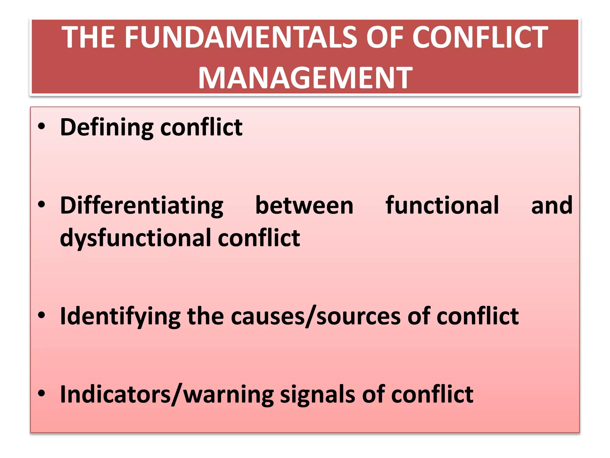 Conflict management and resolution | PPTX