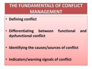 Conflict management and resolution | PPTX