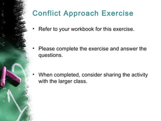 Conflict Management Exercises