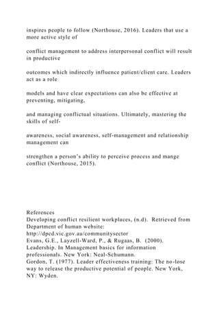 CONFLICT MANAGEMENT IN HEALTHCARETekeste AbateWest.docx