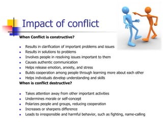 Conflict management in teams | PPTX | Human Resources | Business
