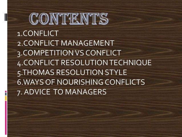 Conflict management & its resolution technique | PPTX