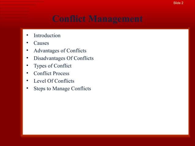 Conflict management presentation | PPT | War and Conflicts