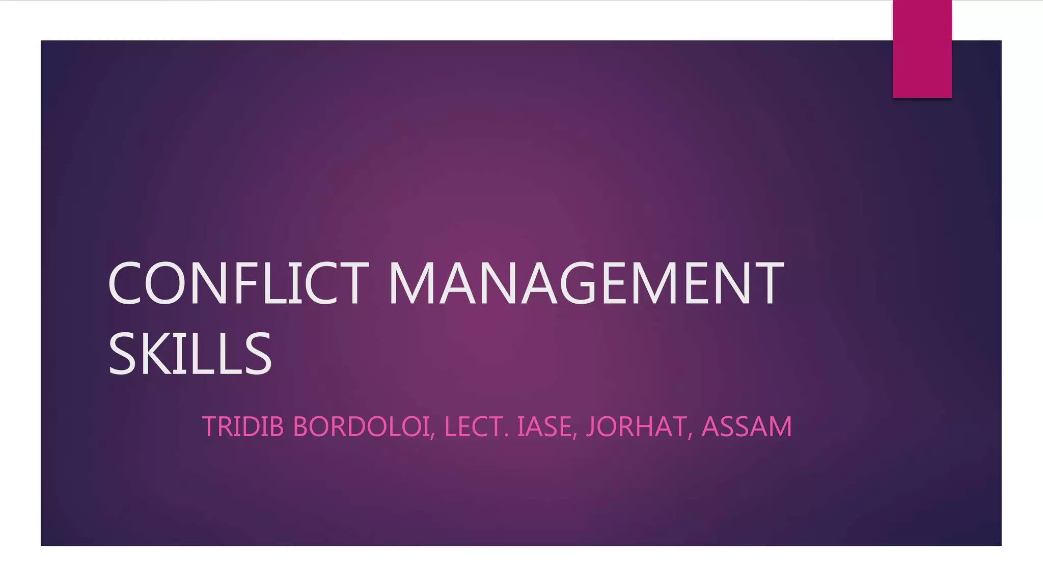 Conflict management skills | PPT