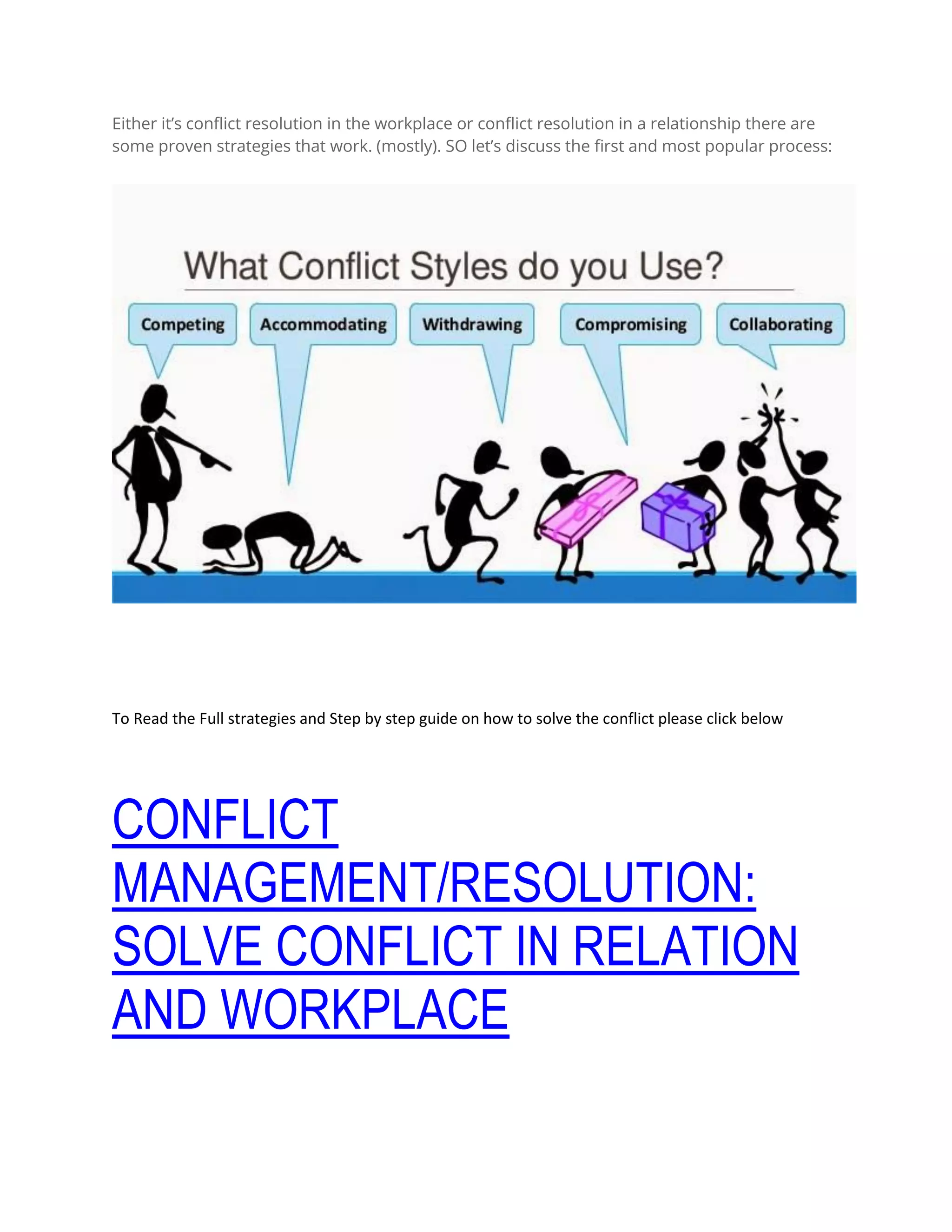 Conflict management strategies | PDF