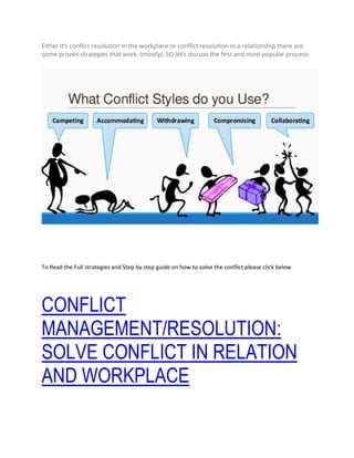Conflict management strategies | PDF