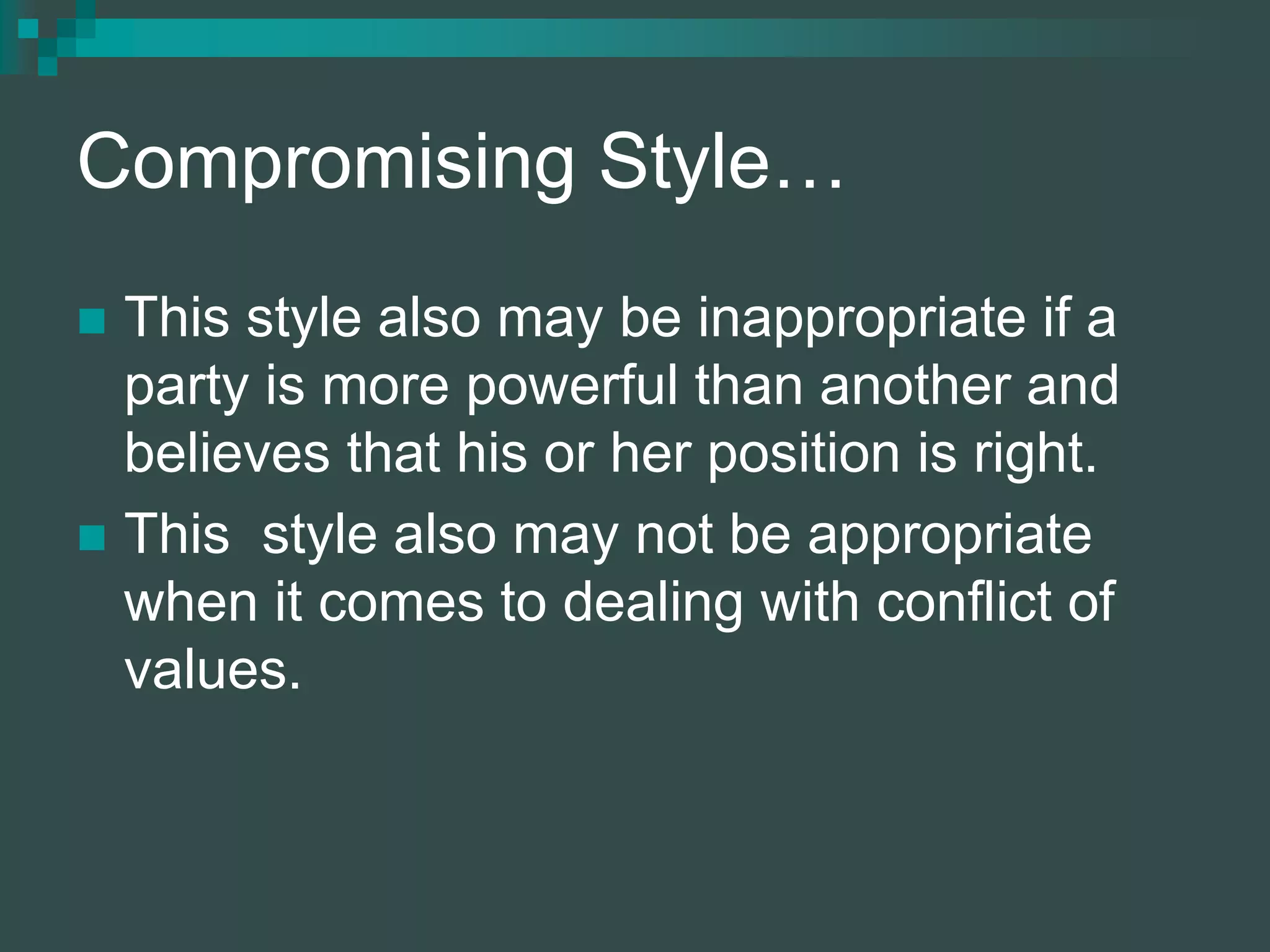 Conflict Management Styles | PPT