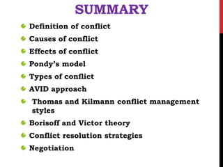 Conflict management & Negotiation | PPTX