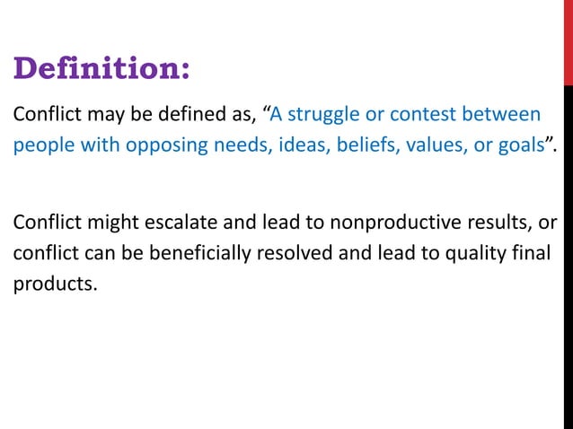 Conflict management & Negotiation | PPTX | War and Conflicts