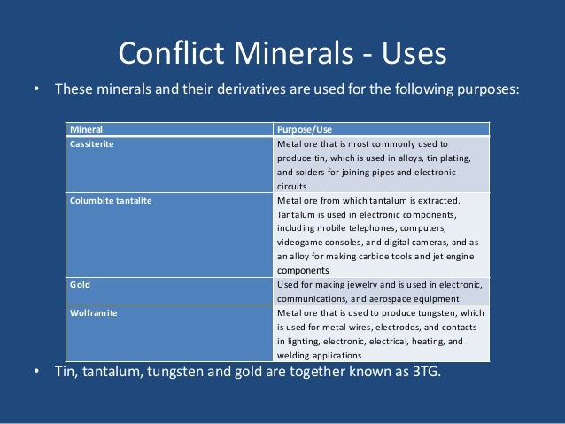 Conflict minerals why are they regulated