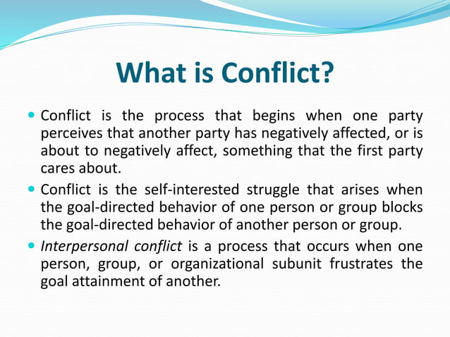 Conflict & negotiation | PPTX | War and Conflicts