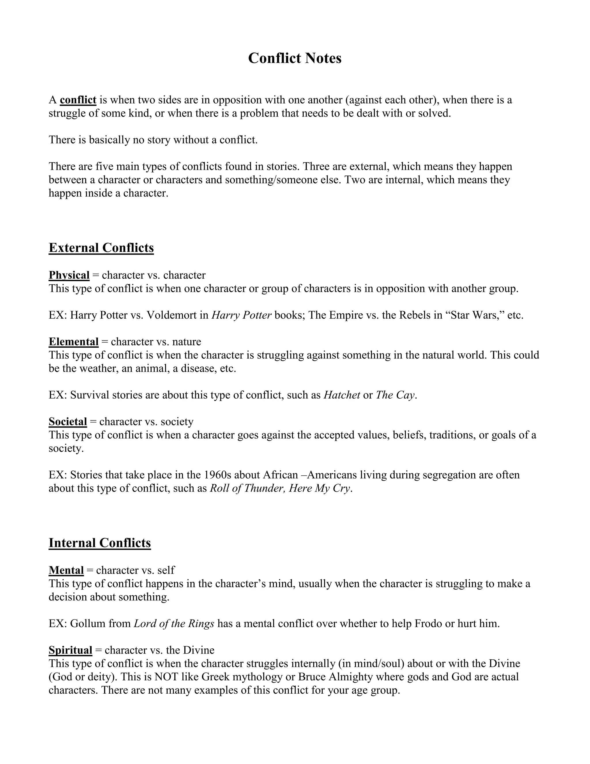 Conflict Notes | DOCX