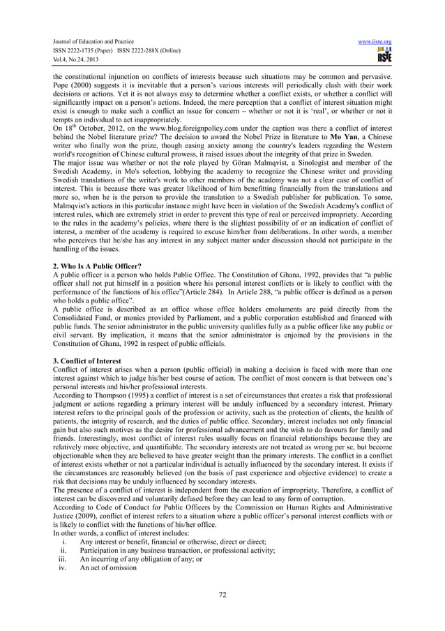 Conflict of interest and university administrators | PDF