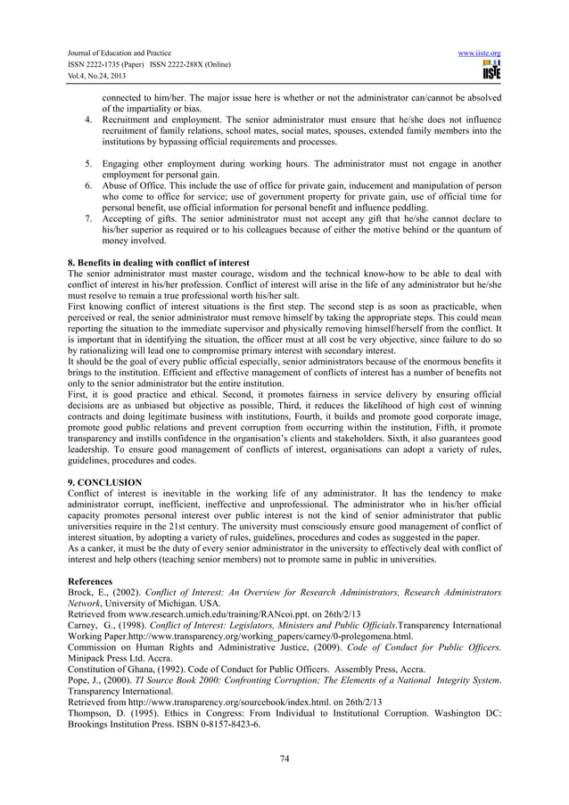 Conflict of interest and university administrators | PDF