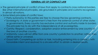 Conflict of laws & international contracts | PPTX