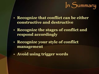 Conflict presentation | PPT