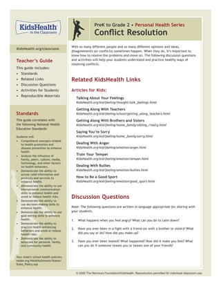 Conflict resolution ideas | PDF