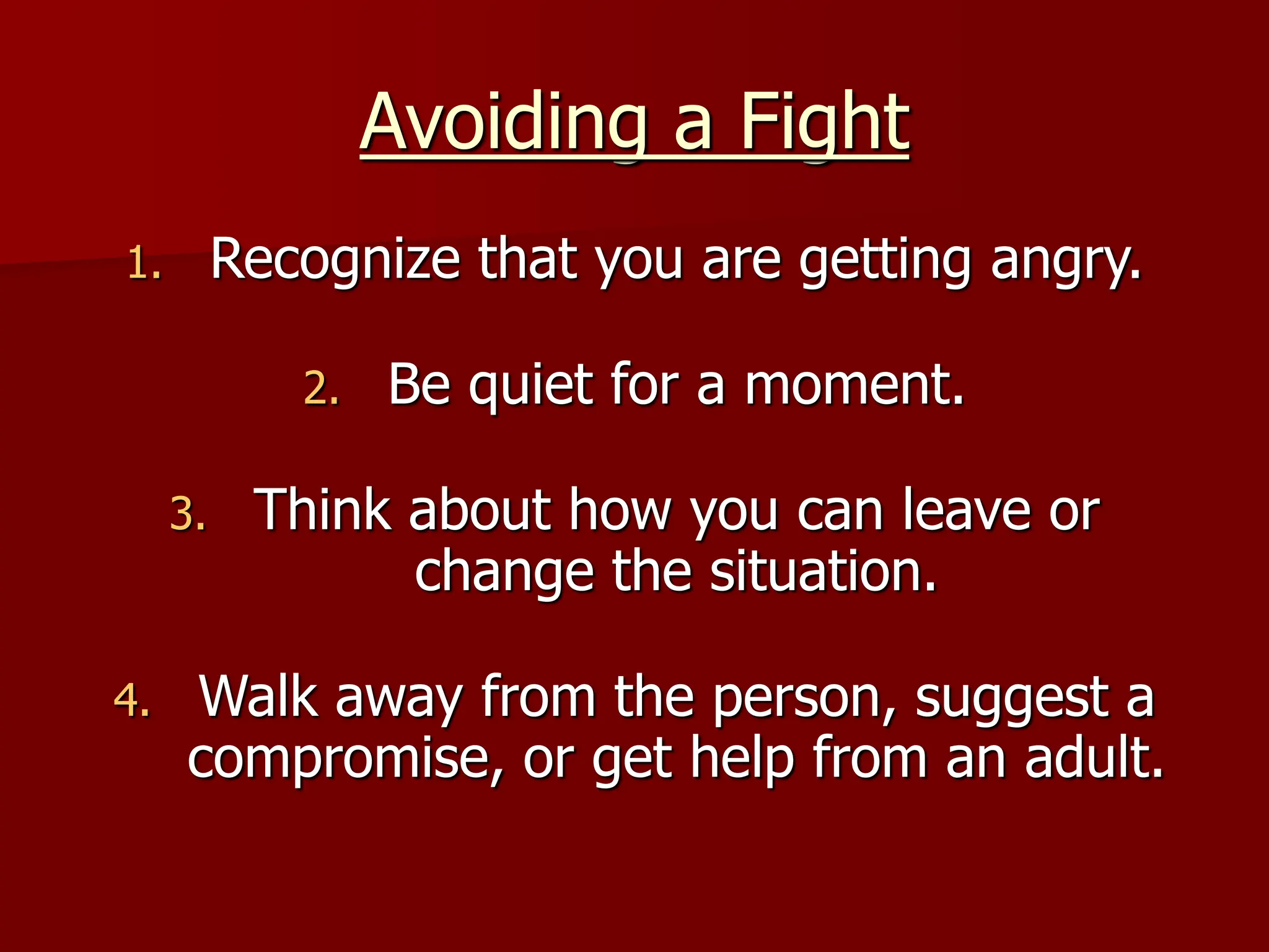 Conflict Resolution avoiding a fight.ppt