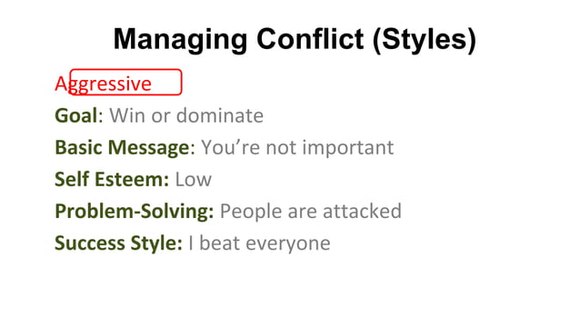 Conflict Resolution explaining the breakdown | PPTX