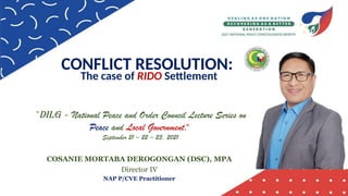 CONFLICT RESOLUTION THE CASE OF RIDO OR FAMILY FEUD | PPTX