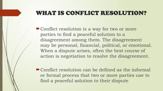 Conflict resolution in the hospitality industry | PPTX