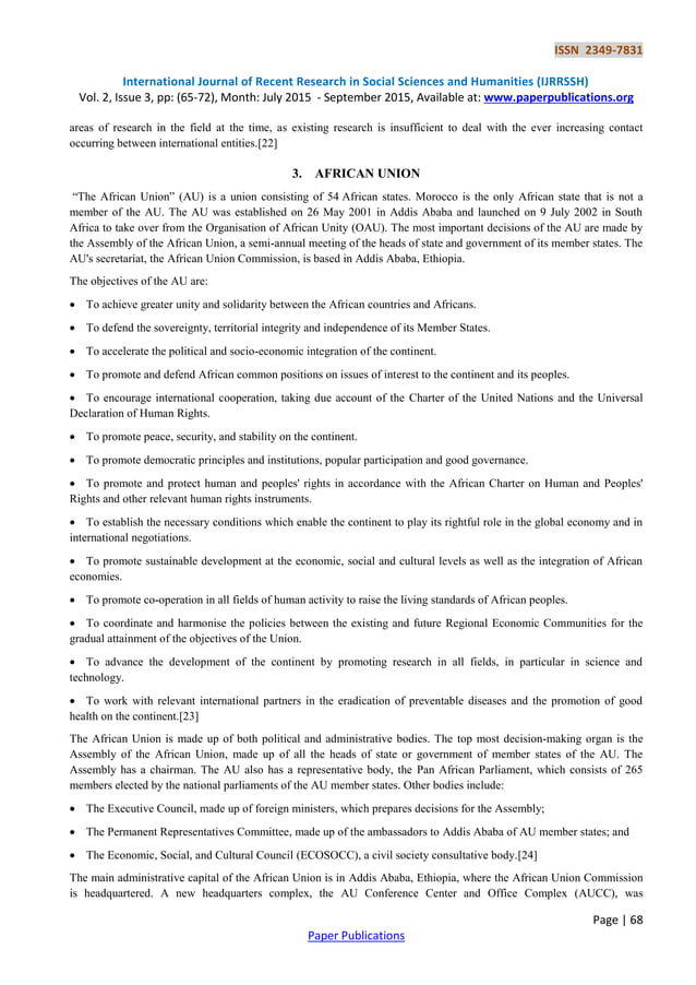 Conflict Resolution Mechanism of the African Union and the Management ...