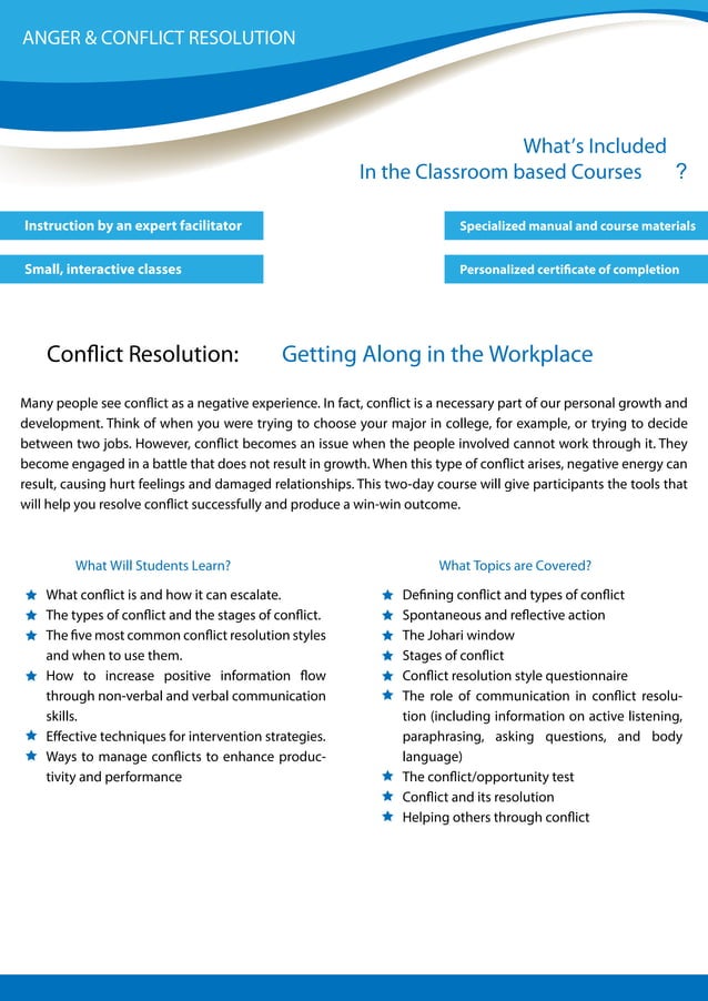 Conflict Resolution: Getting along in the Workplace | PDF