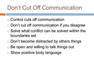 The Do's and Don'ts Of Conflict Resolution | PPTX