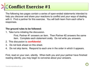Conflict resolution 2014 class 101 | PPT