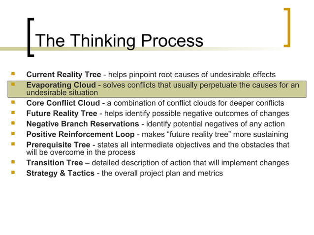 Conflict resolution and the evaporating cloud | PPT | Science