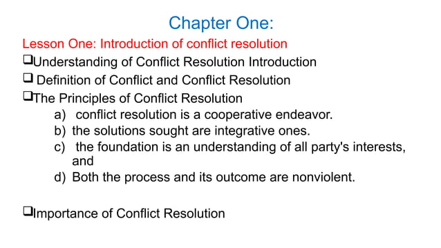 Conflict Resolution chapter One, Lesson One.pptx | War and Conflicts