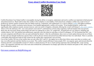 Conflict Resolution Essay | PDF | Careers