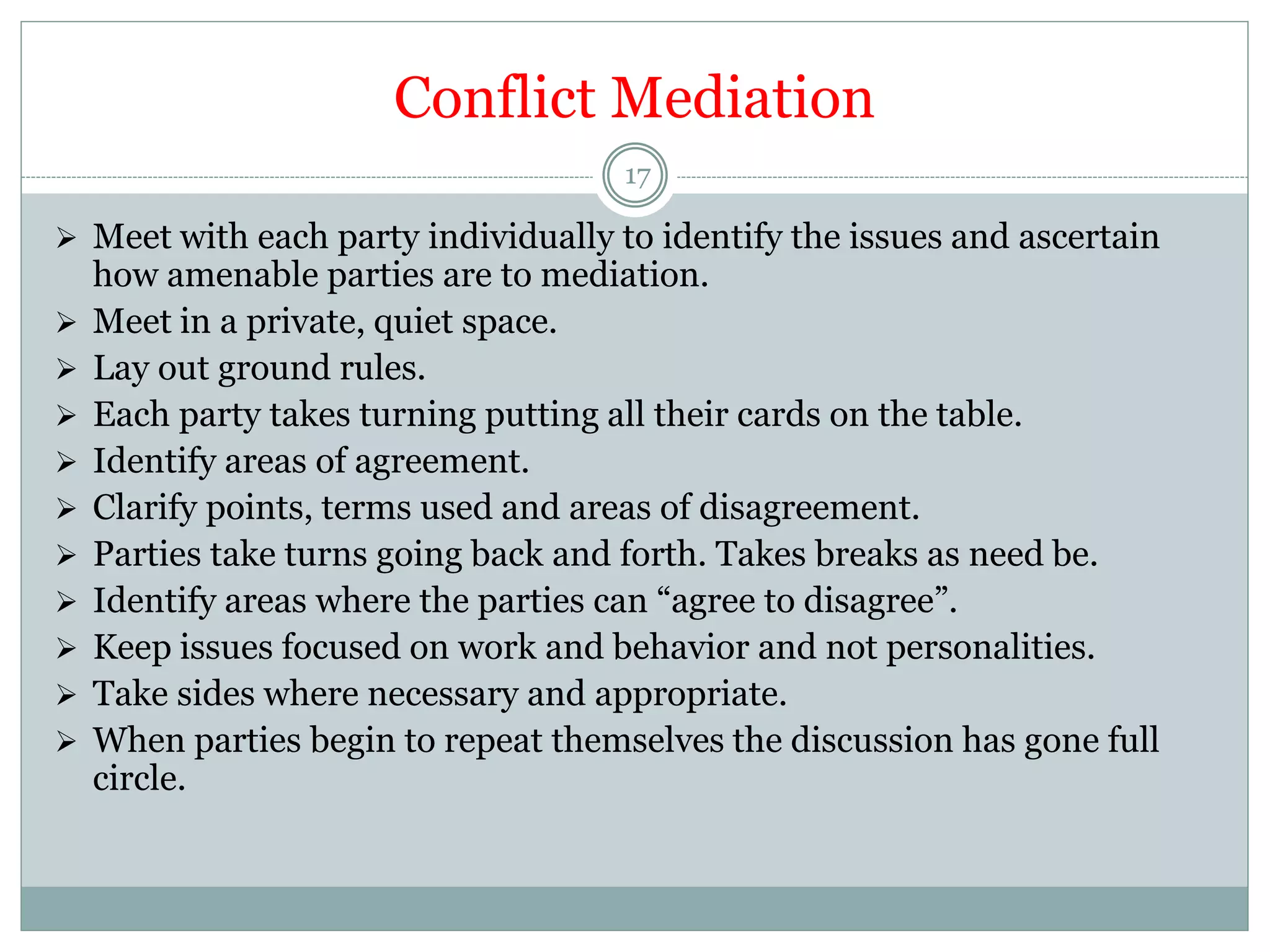 Recognizing, Responding and Resolving Conflict | PPTX
