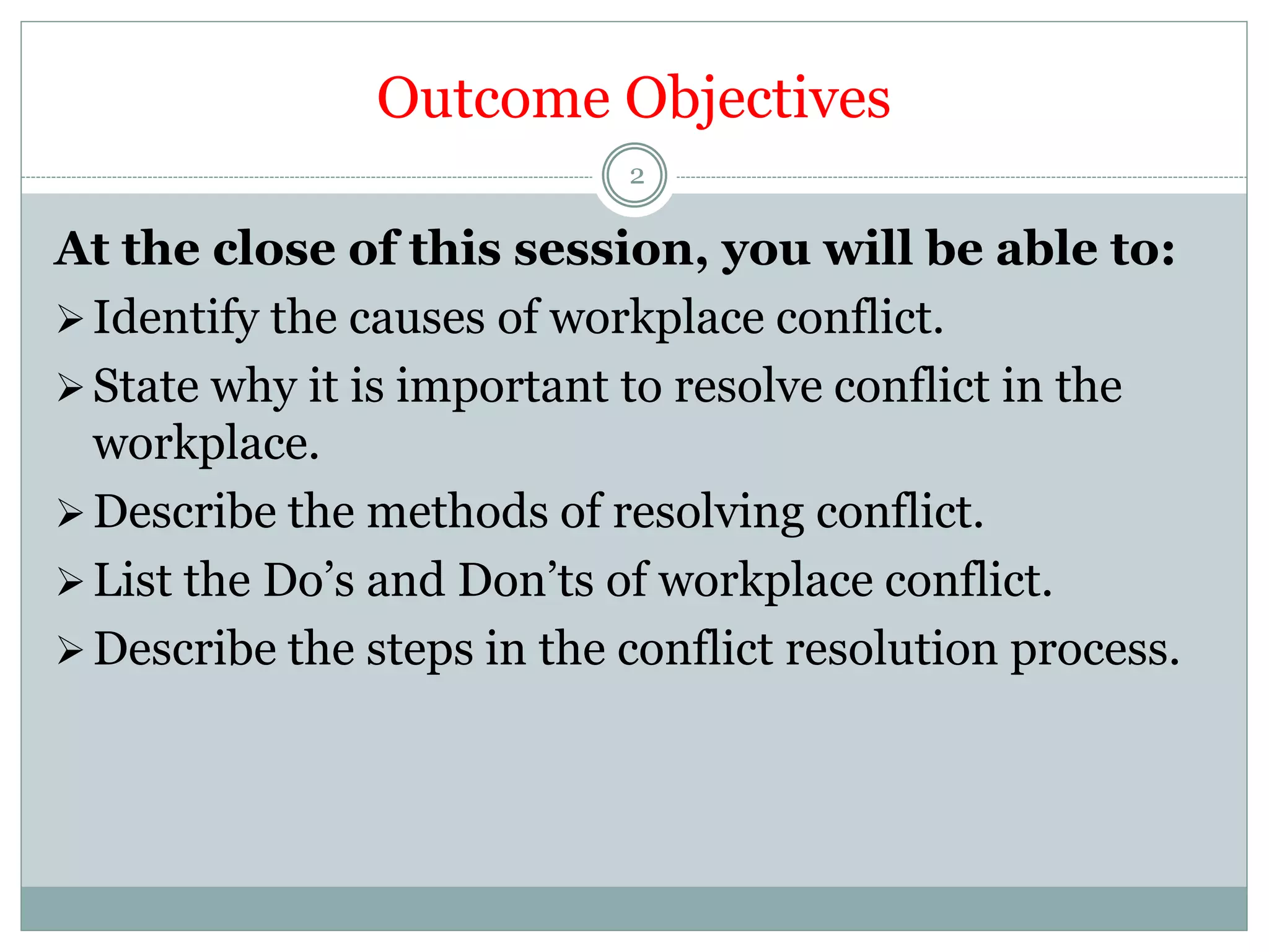 Recognizing, Responding and Resolving Conflict | PPTX